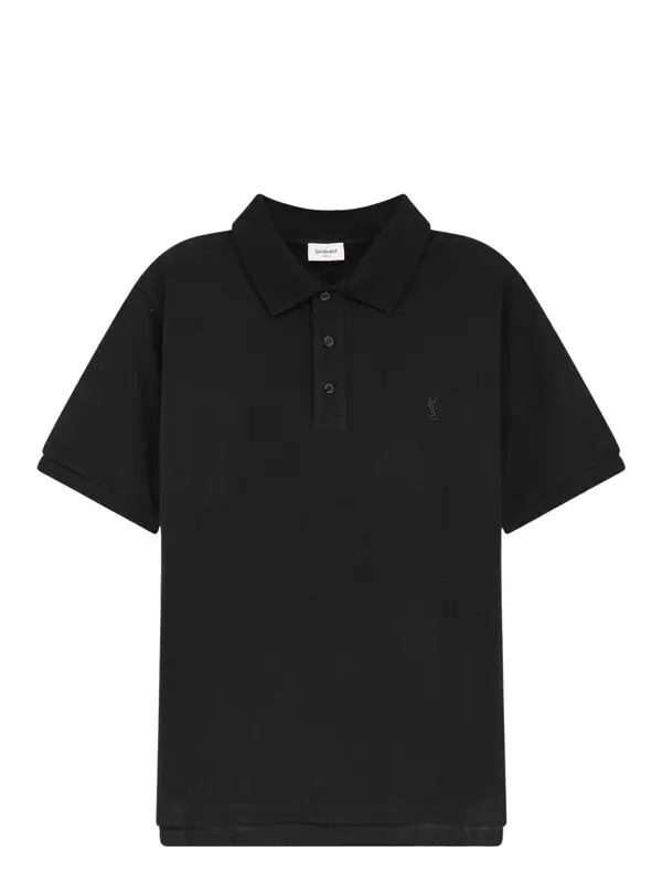 Saint Laurent Short-sleeved Polo Shirt - Black