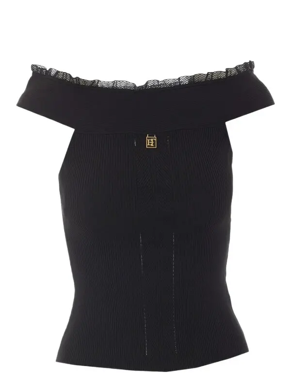Elisabetta Franchi Sleeveless Top - Black