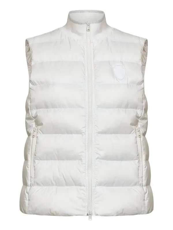 Brunello Cucinelli Heraldic Patch Puffer Vest - White