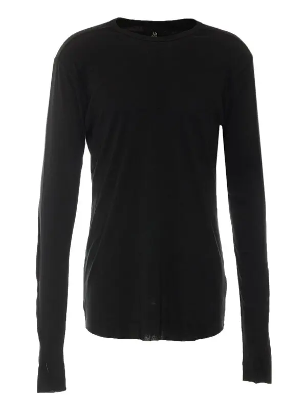 THOM KROM Long Sleeve Crew Neck Knit Top - Black