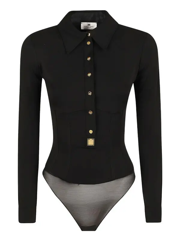 Elisabetta Franchi Long-sleeve Bodysuit - Black