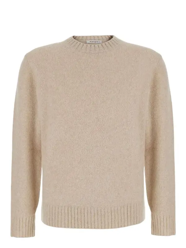KANGRA Long-sleeved Crew-neck Shirt - Beige