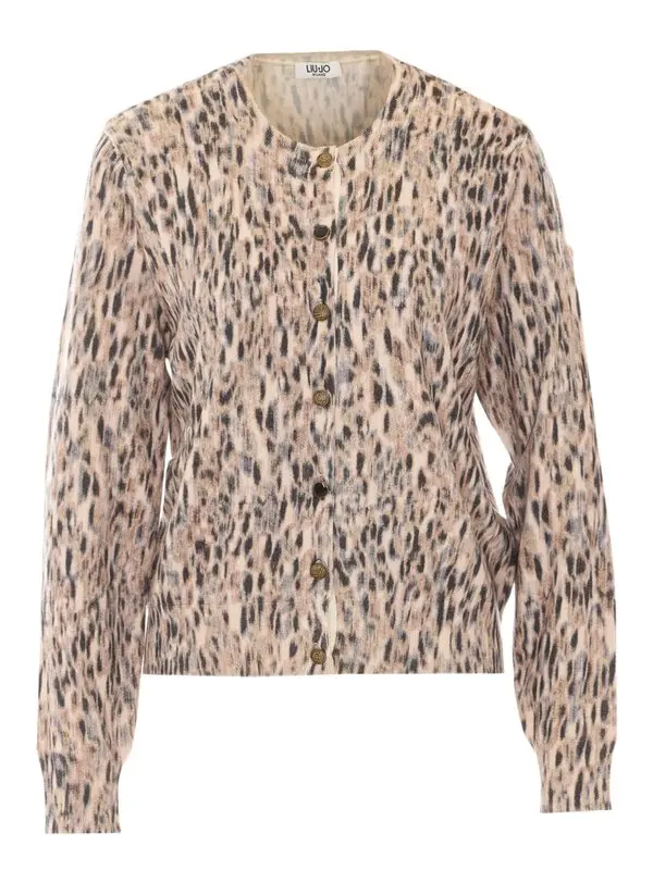 Liu Jo Buttoned Graphic Cardigan - Nude