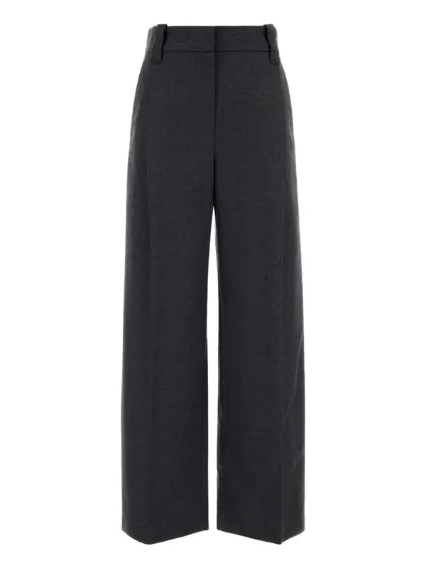 Brunello Cucinelli Pleated Wide Leg Trousers - Black