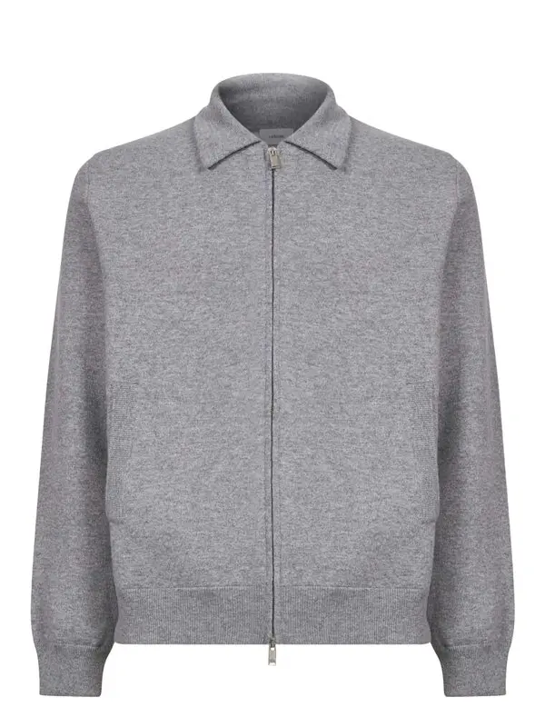 LARDINI Long-sleeved Zip-up Jacket - Grey