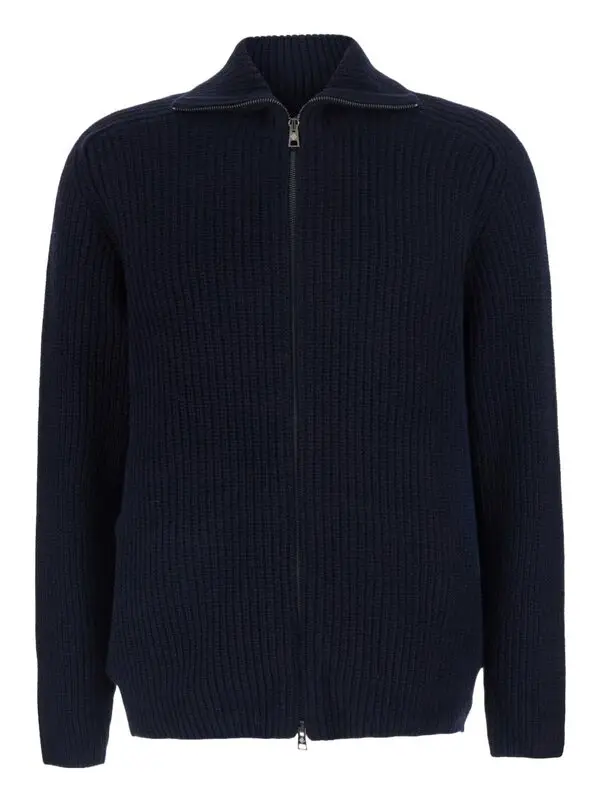 Tagliatore Long-sleeve Zip-up Cardigan - Blue