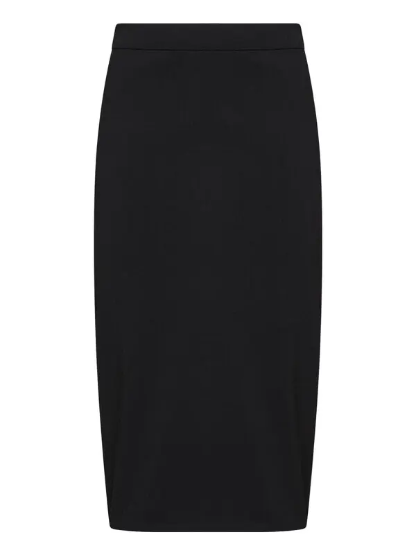 Co Ribbed Knit Midi Skirt - Black