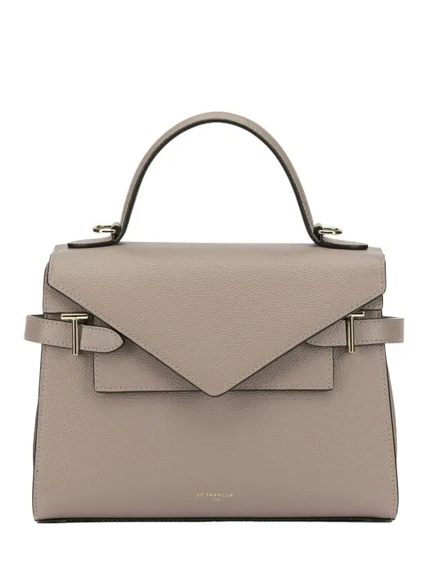LE TANNEUR Structured Top Handle Shoulder Bag - Beige