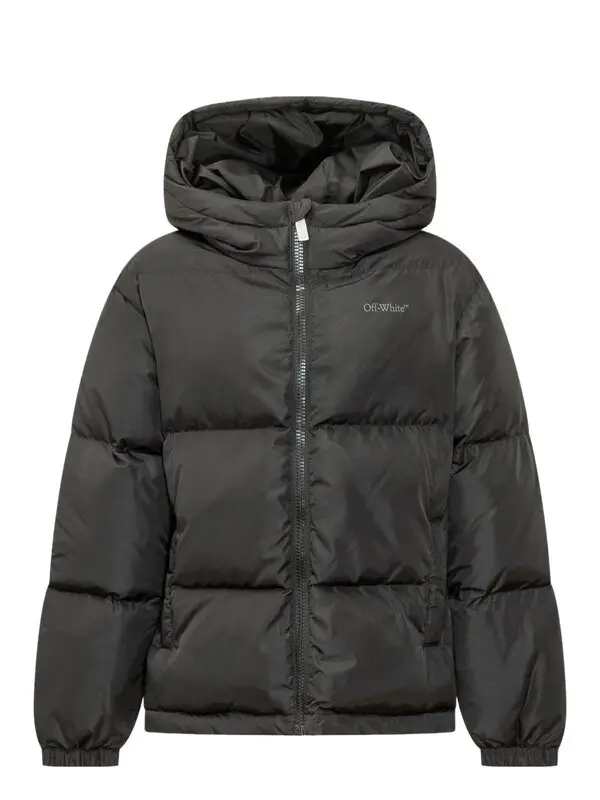 Off-White Hooded Cotton-padded Jacket - Black