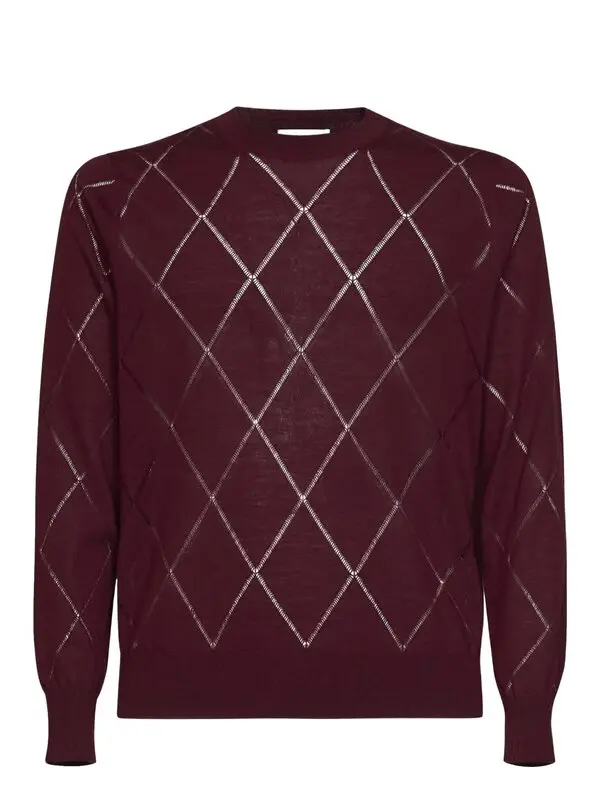 Dries Van Noten Diamond Knit Sweater - Burgundy