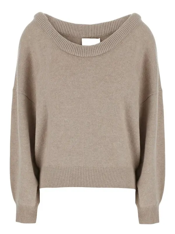 LISA YANG Long Sleeve Cashmere Sweater - Beige