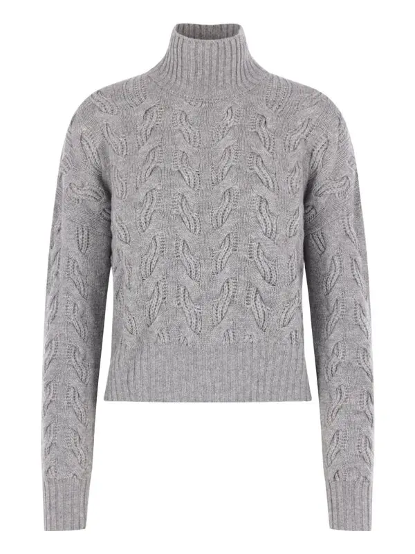 Max Mara Long-sleeved High-neck Sweater - Grey