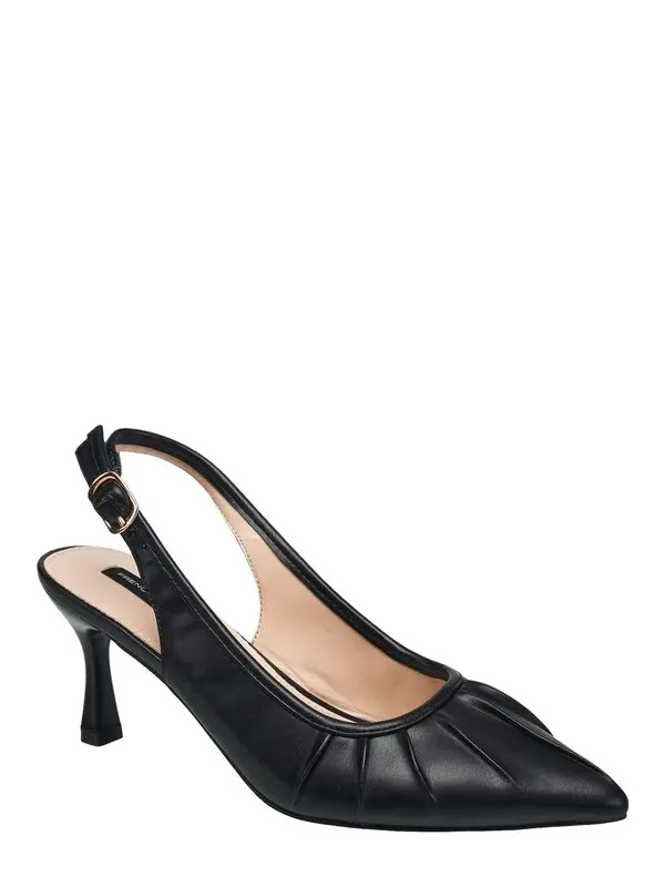 French Connection Ruched Kitten Heel - Black