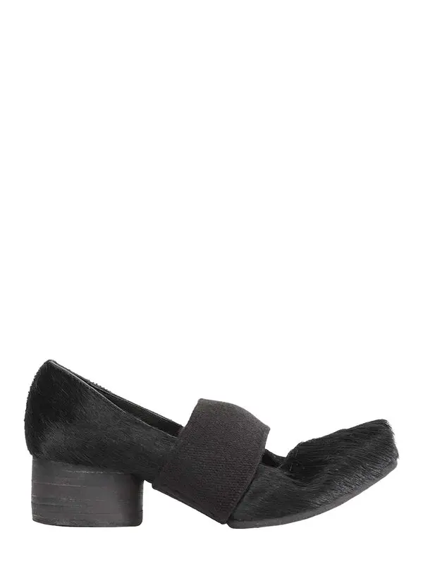 UMA WANG Calf Hair Heeled Ballerinas - Black