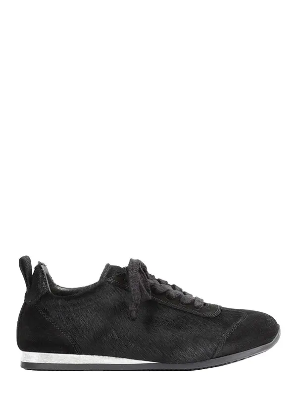 UMA WANG Calf Hair And Suede Lace-up Low-top Sneakers - Black