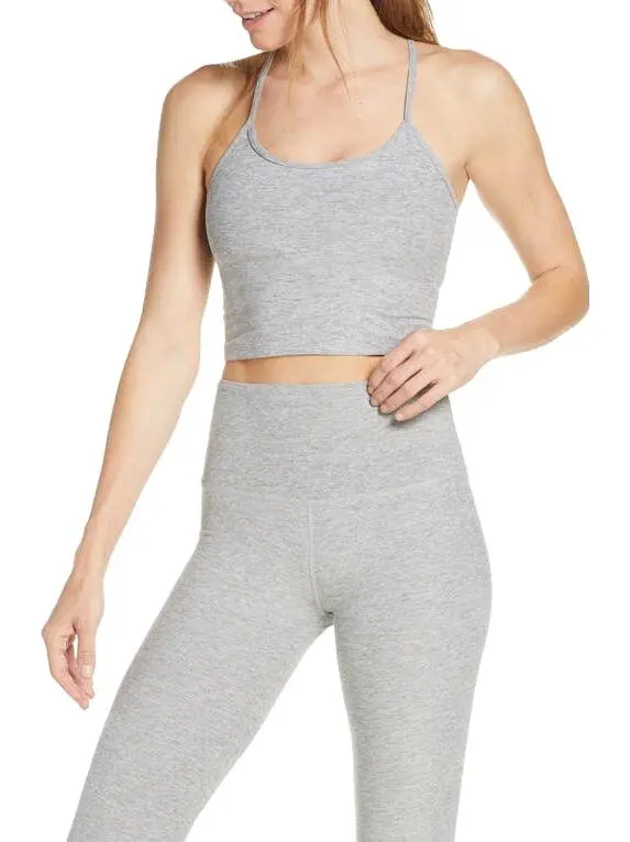 Beyond Yoga Space Dye Slim Racerback Crop Tank - Silver Mist