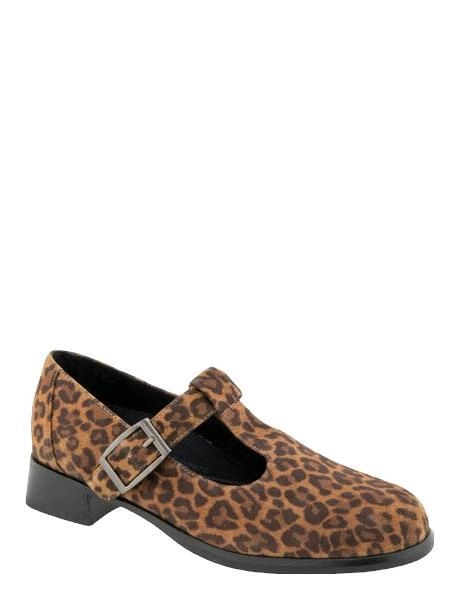 Munro Carmen Suede Mary Jane Pumps With Block Heel - Leopard Suede