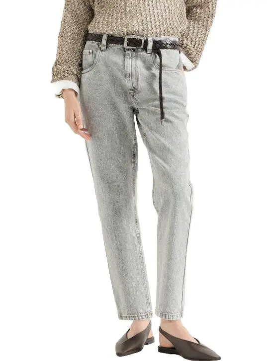 Brunello Cucinelli Authentic Straight Leg Trousers - Light Grey