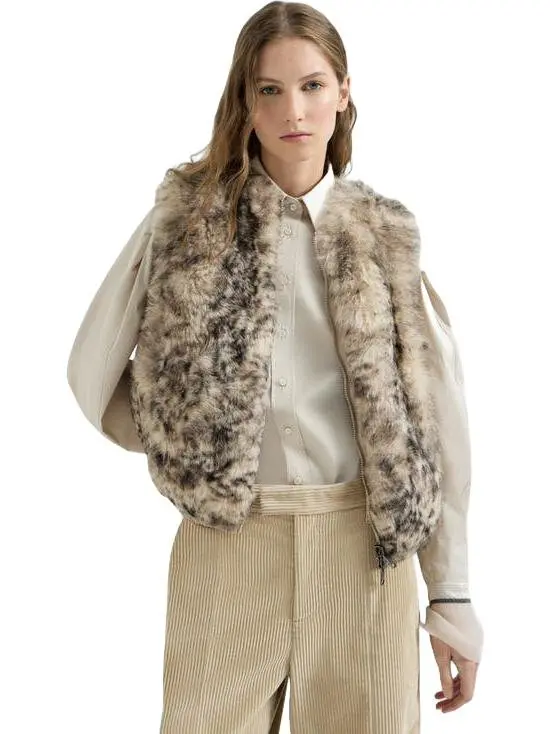 Brunello Cucinelli Lynx-effect Shearling Reversible Vest - Light Brown
