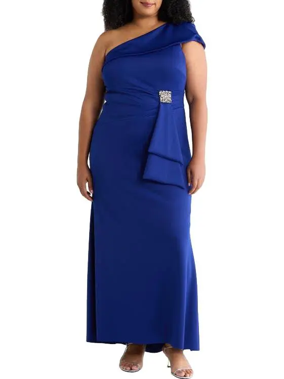 JESSICA HOWARD One-shoulder Embellished Gown - Royal