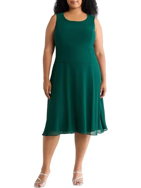 JESSICA HOWARD Sequin Lace Jacket & Sleeveless Dress Set - Hunter