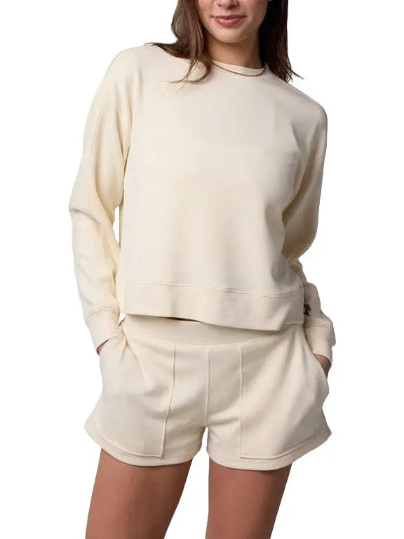 CENTERLINE ATHLETICS Cropped Crew Sweatshirt - Ivory