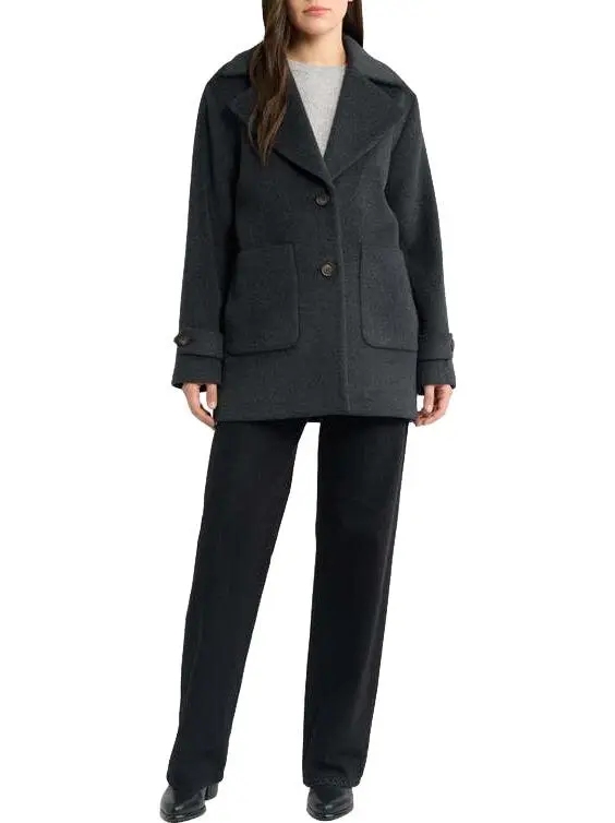 Bernardo Wool Blend Coat - Black