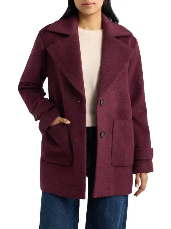 Bernardo Wool Blend Coat - Cherry Lacquer