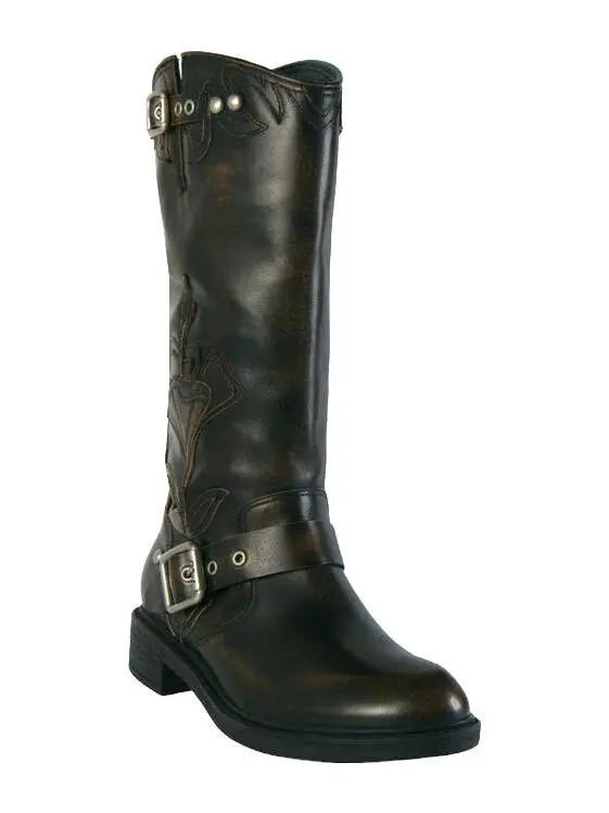 Ash Flax Moto Boot - Black Distressed
