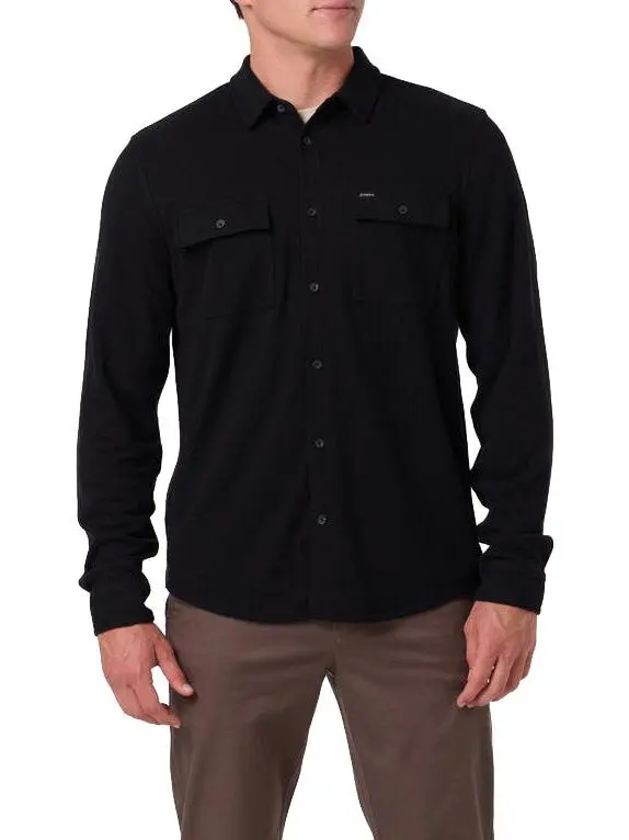O'Neill Sutton Solid Stretch Flannel Button-up Shirt - Black