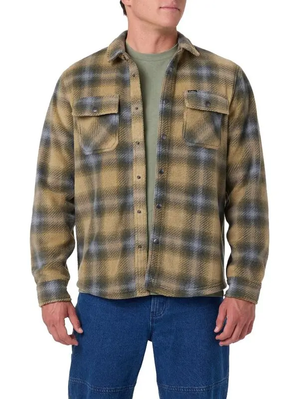 O'Neill Glacier Plaid Superfleece Snap-up Overshirt - Twill