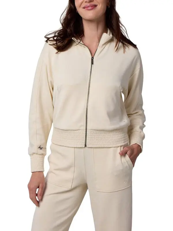 CENTERLINE ATHLETICS Active Lifestyle You Know You Play Full Zip Jacket - Ivory