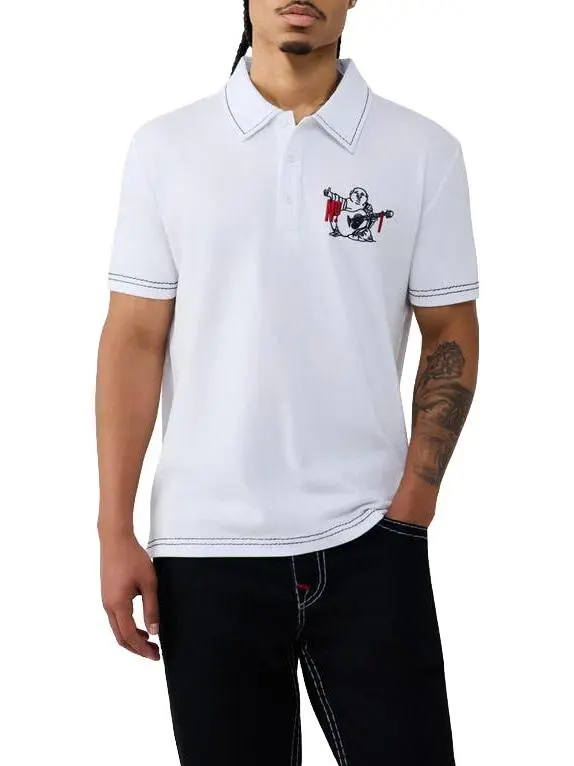 True Religion Buddha Graphic Polo - White
