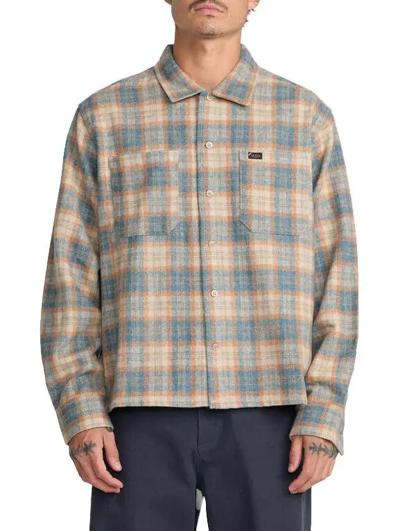 Rvca Dayshift Flannel Button-up Shirt - Wheat