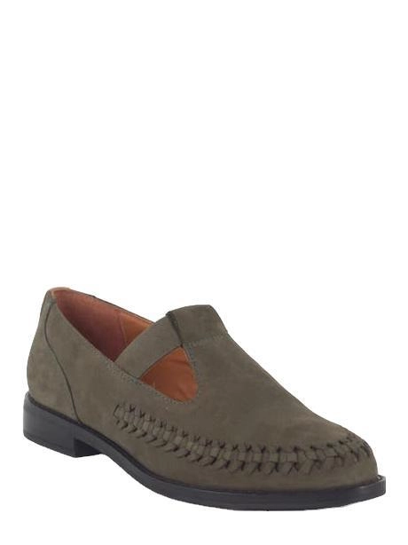 Gentle Souls Argyle T-strap Loafer - Dark Sage Nubuck