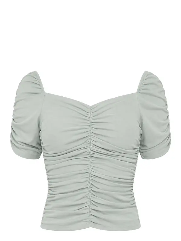 Carmen Says Turquoise Persephone Draped Top - Blue