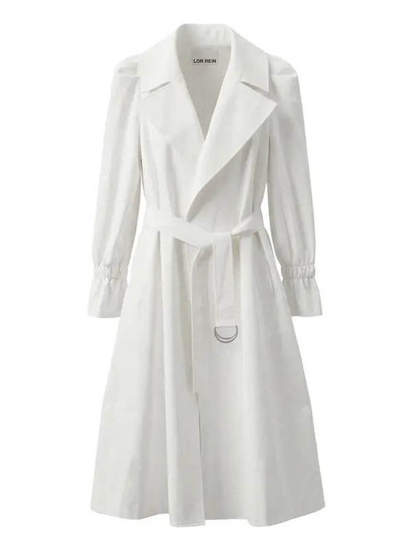 LOR REIN Arlo Belted Trench Coat - White
