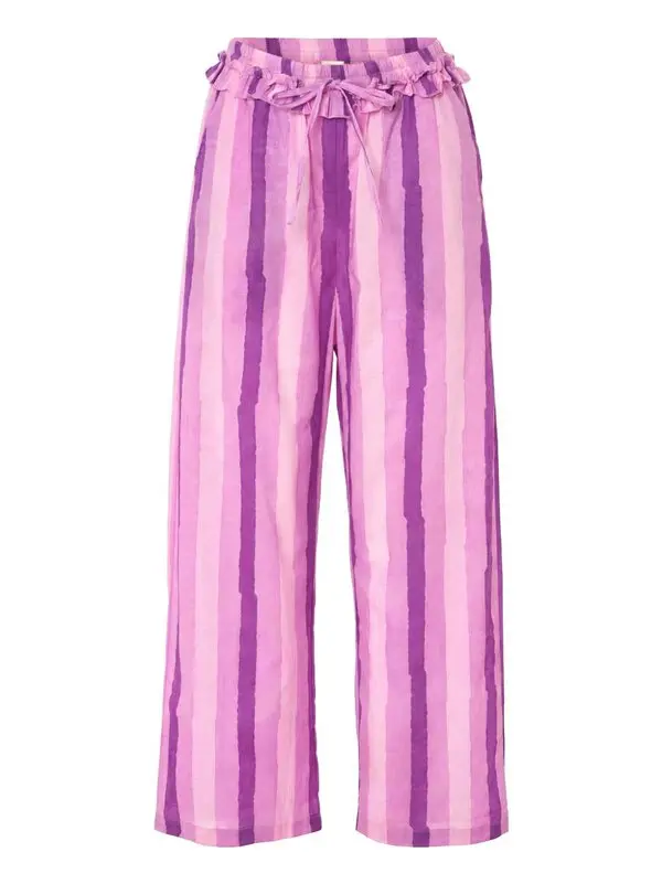 PAR Y ESCALA Sl Tere Pants Straight Leg, Printed Trousers - Purple