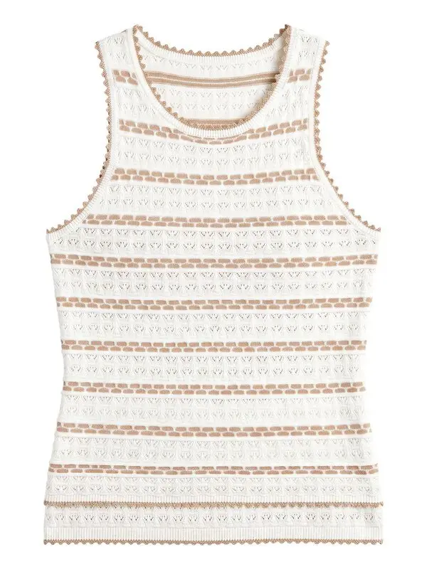 BRODIE CASHMERE Breton Stitch Vest - Brown