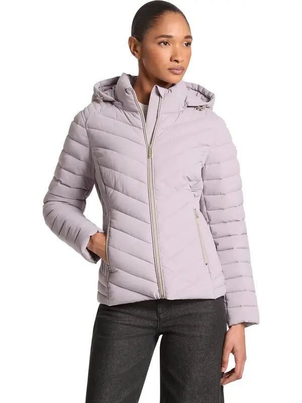 Michael Kors Chevron Quilted Jacket - Purple