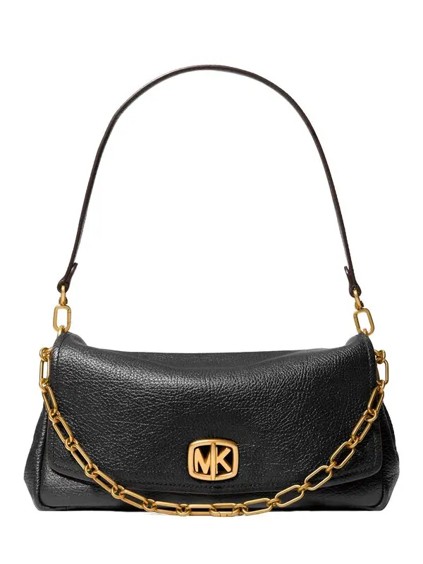 Michael Kors Bryant Large Textured Leather Convertible Shoulder Bag - Black