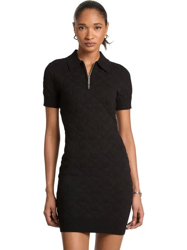 Michael Kors Logo Jacquard Polo Dress - Black