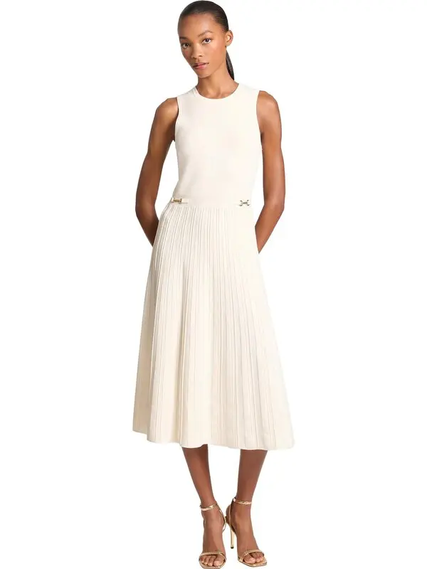 Michael Kors Stretch Knit Midi Dress - Natural