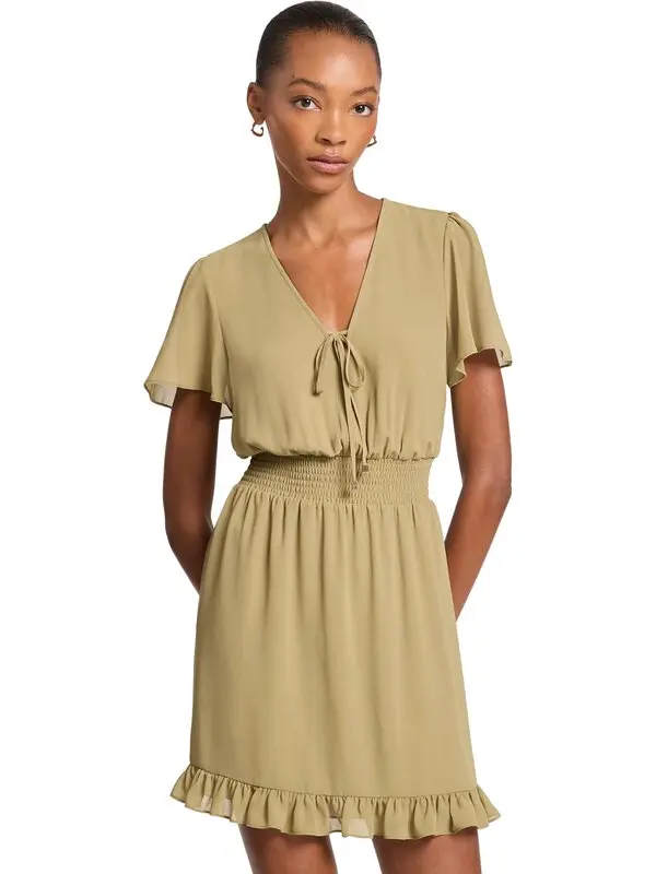 Michael Kors Georgette Mini Dress - Green