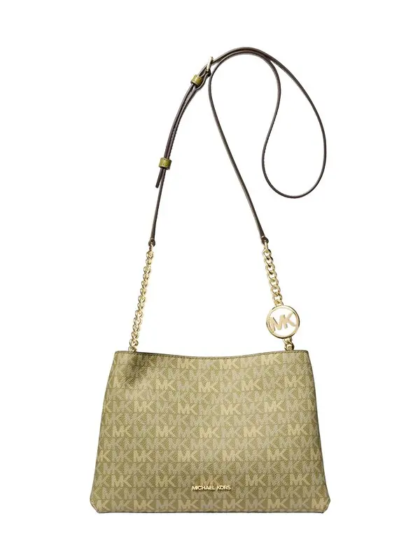 Michael Kors Christina Small Signature Logo Crossbody Bag - Green
