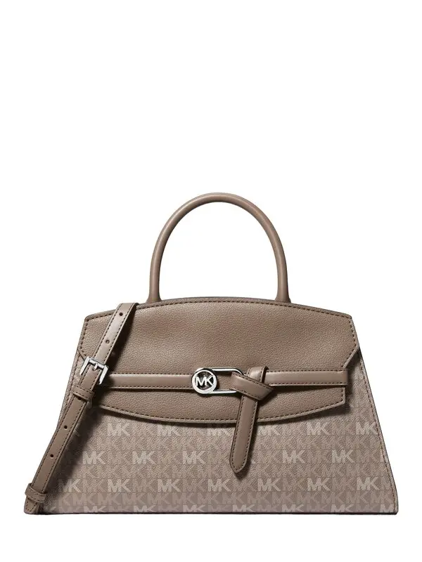 Michael Kors Greta Medium Signature Logo Satchel - Grey