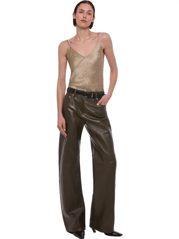 Helmut Lang Crinkled Acetate Slip Top - Taupe