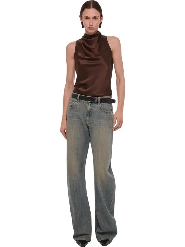 Helmut Lang Silk Tie-neck Top - Serra