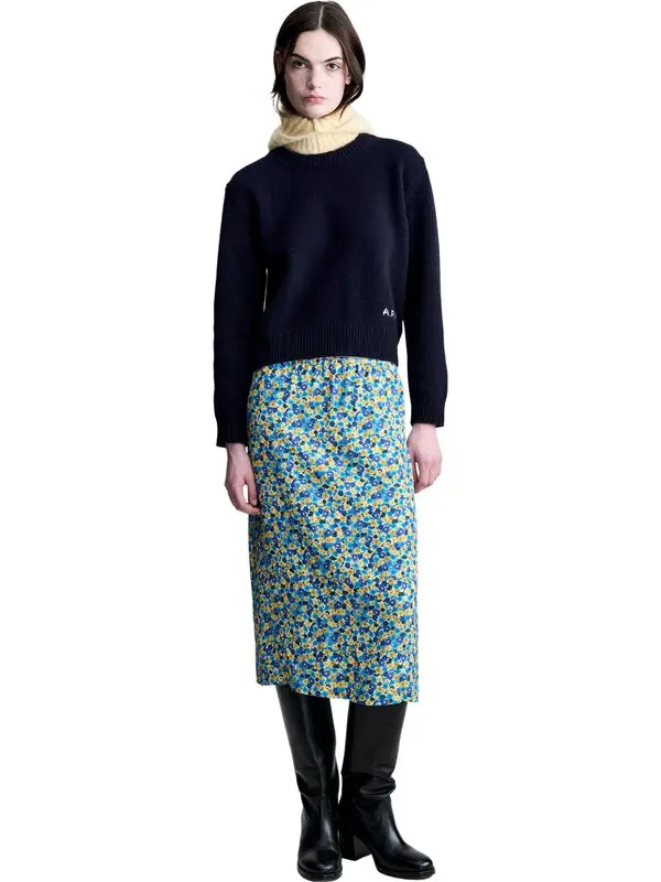 A.p.c. Mila Long Viscose Skirt With Floral Motifs - Multicolour