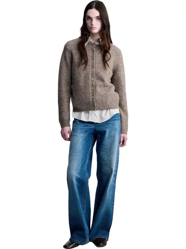A.p.c. Marion Cardigan Taupe Alpaca Wool Cardigan Bae - Gray-beige